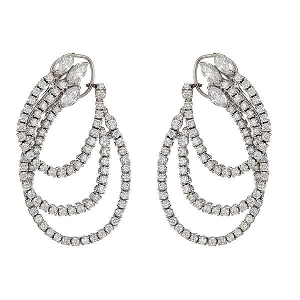 Triple Loop Earrings with Round and Marquise Diamonds – Zydo US